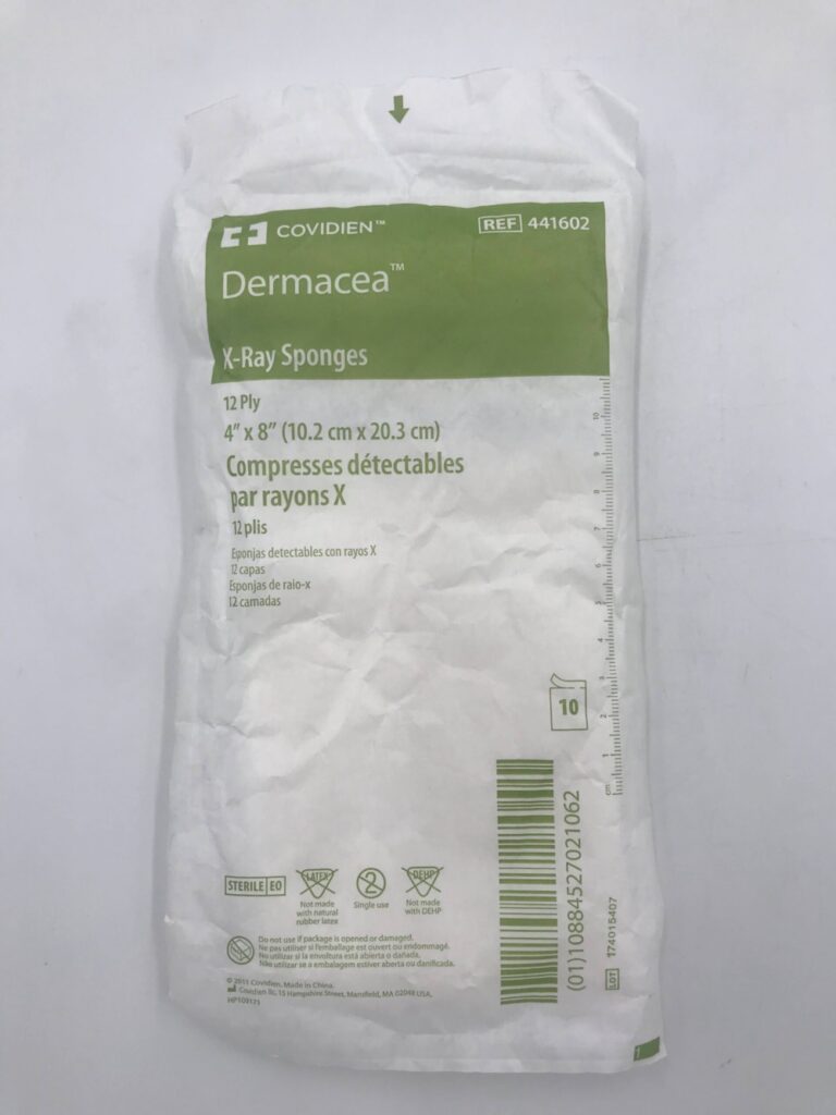 COVIDIEN 441602 Dermacea X-Ray Sponges 12Ply, 4"x8" (10/Pkg) - GB TECH USA
