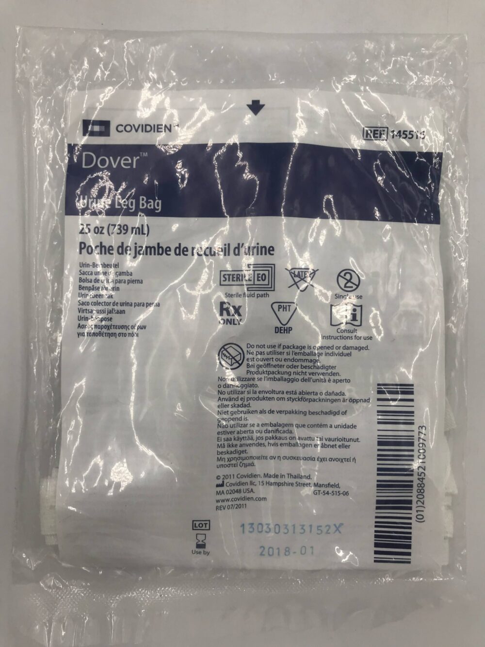 COVIDIEN 145516 Dover Urine Leg Bag 25oz (X) - GB TECH USA