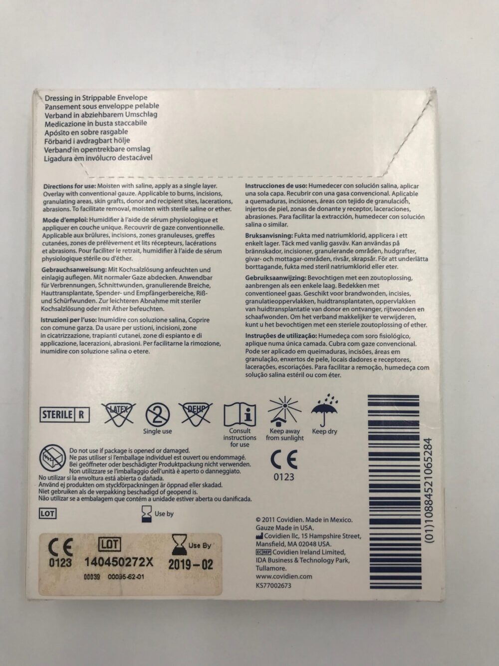 COVIDIEN 8886834100 Dermacea Dressing In Strippable Envelope 3"x8" (36 ...