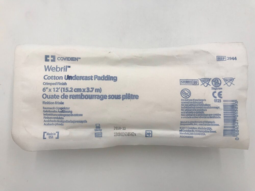 COVIDIEN 2944 Webril Cotton Undercast Padding Crimped Finish 6"x12'(X ...