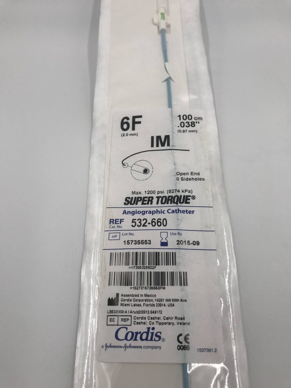Cordis 532-660 IM Super Torque Angiographic Catheter 6F (X) - GB TECH USA