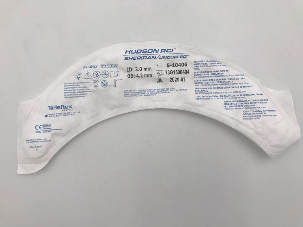 TELEFLEX 5-10406 Hudson RCI Sheridan/Uncuffed Tracheal Tube Murphy Eye ...