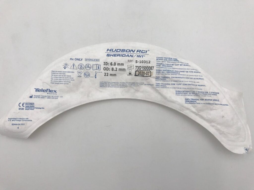 TELEFLEX 5-10312 Hudson RCI Sheridan/HVT Cuffed Tracheal Tube Murphy ...