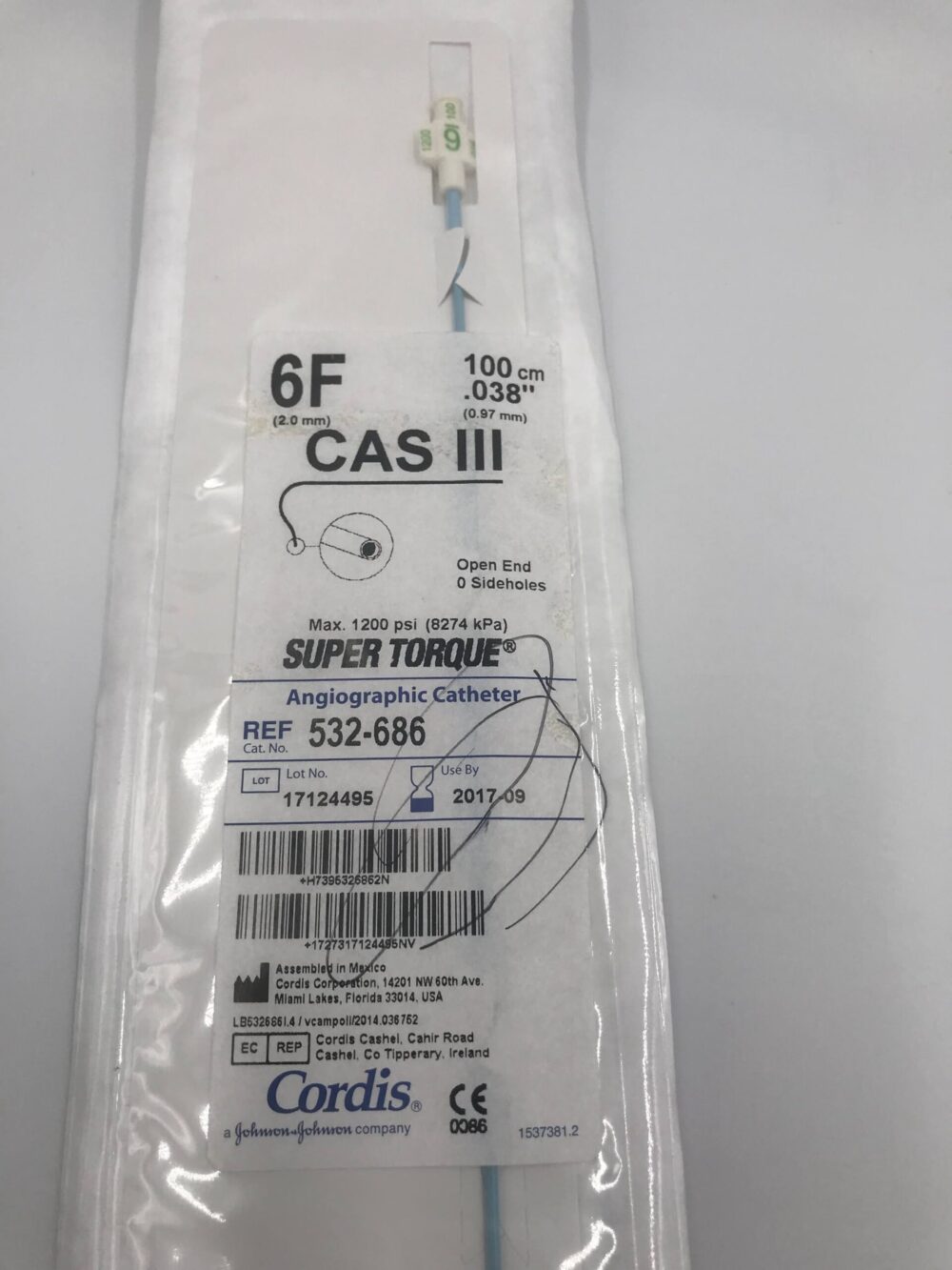 Cordis 532-686 CAS III Super Torque Angiographic Catheter 6F (X) - GB ...