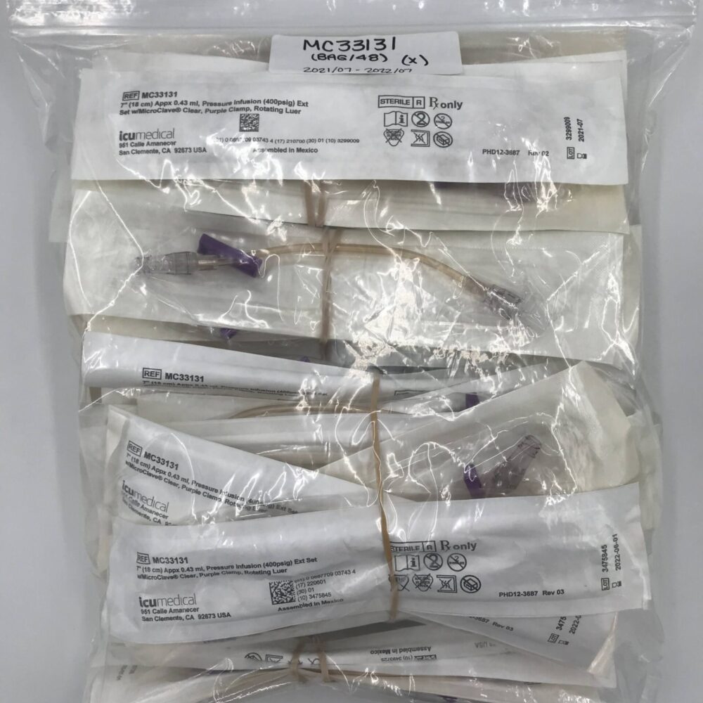 ICU MEDICAL MC33131 Pressure Infusion (400psig) Ext Set w/MicroClave ...