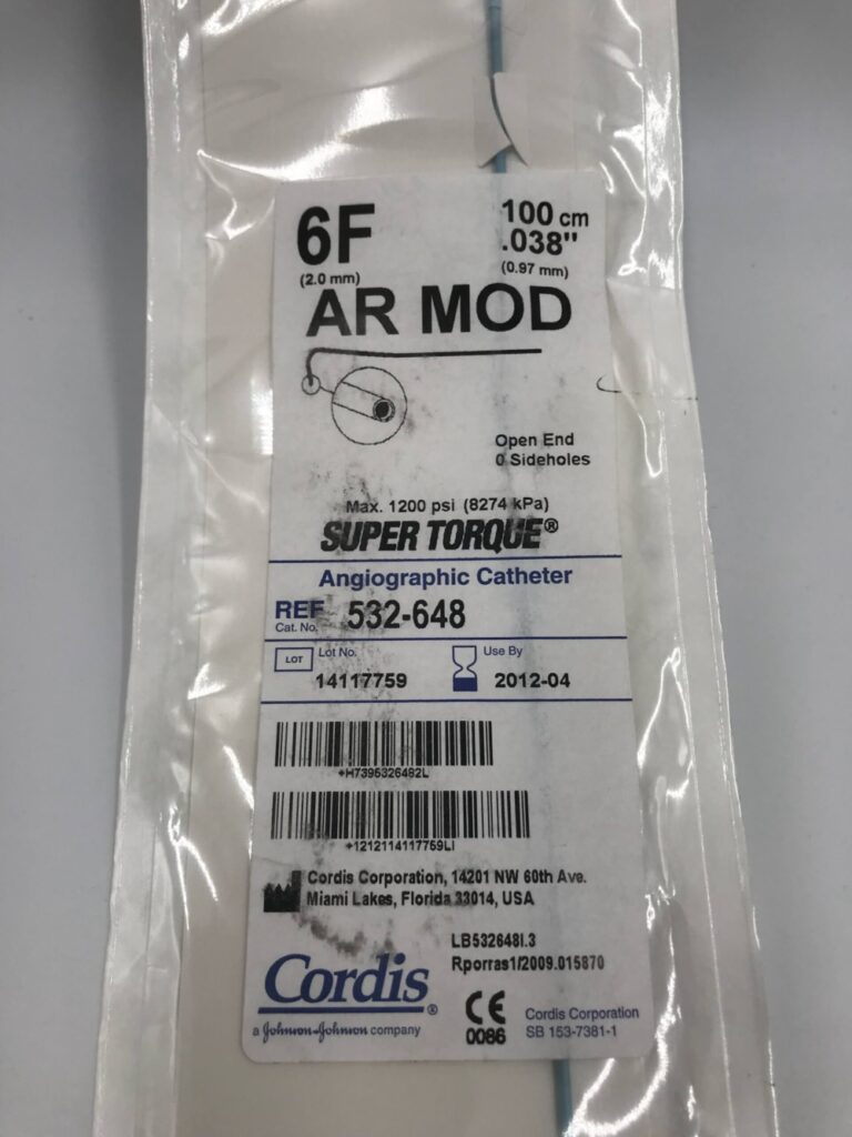 Cordis 532-648 Super Torque Angiographic Catheter AR MOD 6F 100cm(X ...