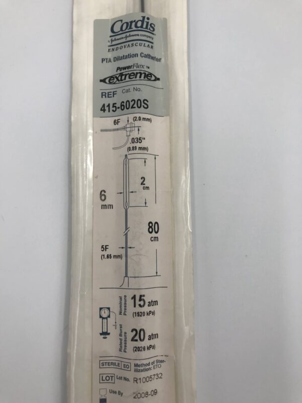 Cordis 415-6020S PowerFlex Extreme Endovascular PTA Dilatation Catheter ...