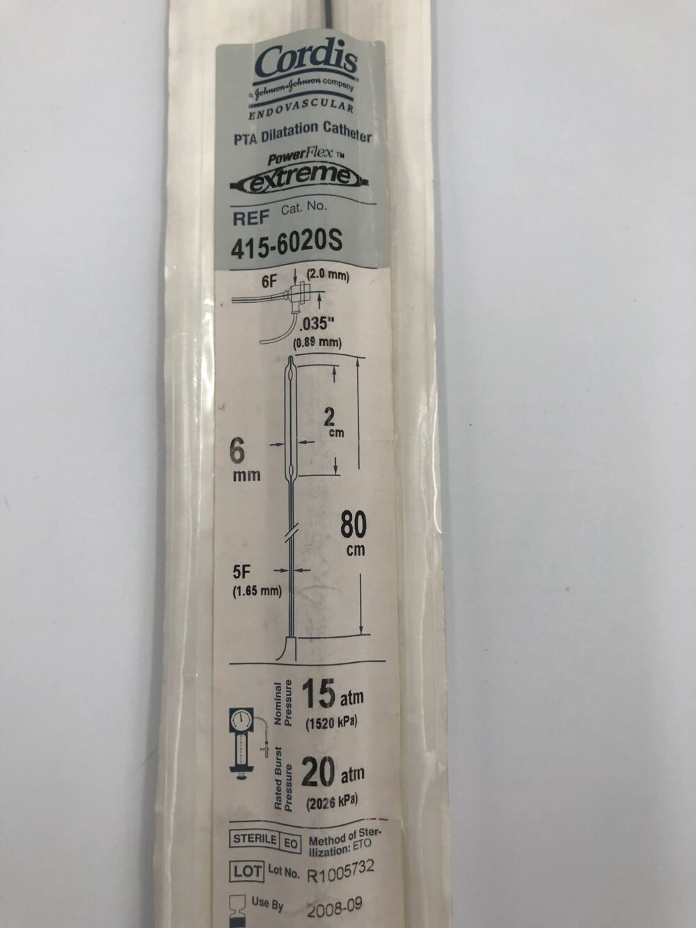 Cordis 415-6020S PowerFlex Extreme Endovascular PTA Dilatation Catheter ...