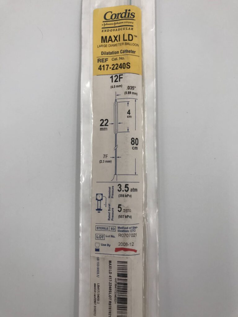 Cordis 417-2240S MAXI LD Endovascular Dilatation Catheter 12F (X) - GB ...