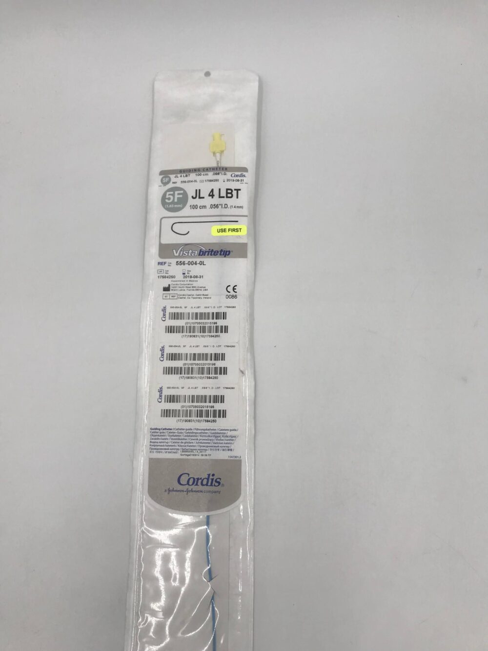 CORDIS 556-004-0L Vista Brite Tip Guiding Catheter JL 4 LBT (X) - GB ...