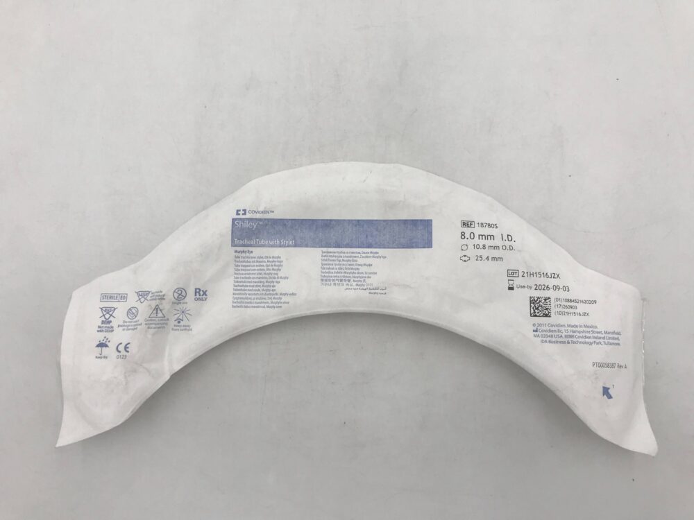 Covidien 18780S Shiley Tracheal Tube with Stylet Murphy Eye 8.0mm I.D ...