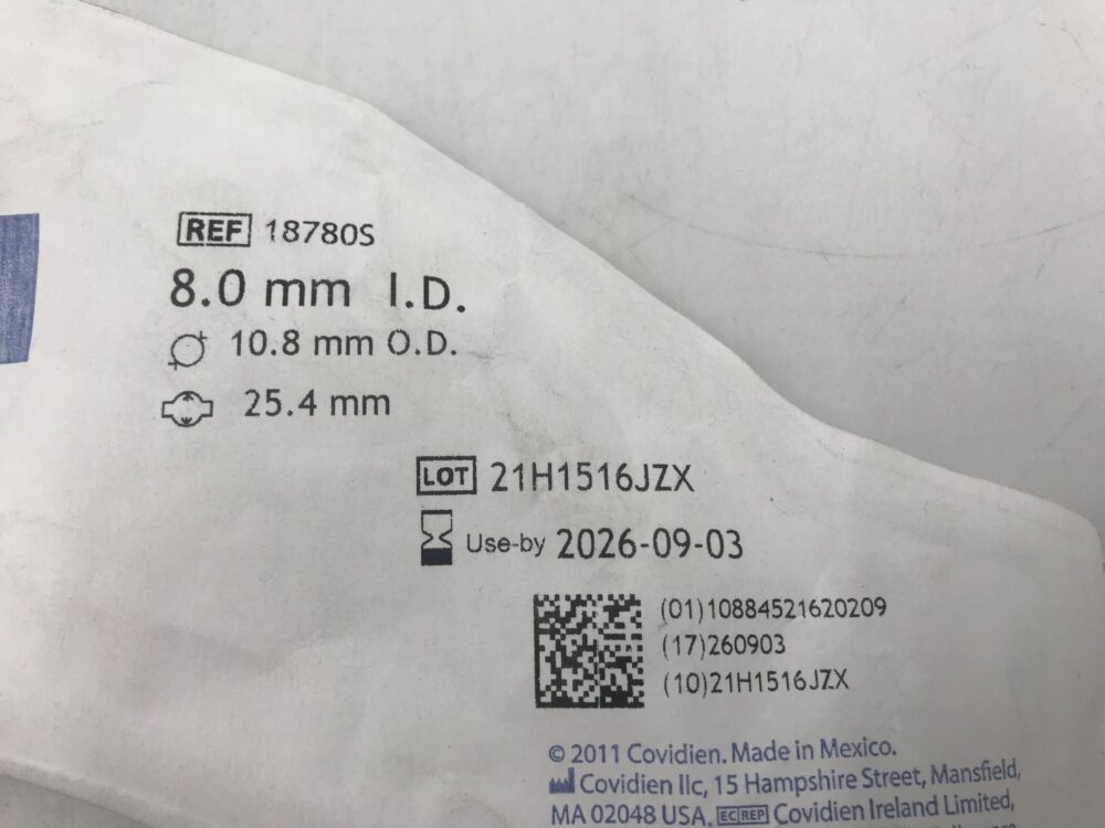 Covidien 18780S Shiley Tracheal Tube with Stylet Murphy Eye 8.0mm I.D ...