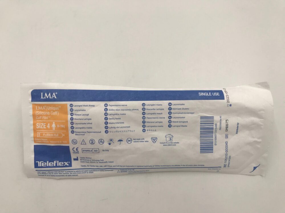 TELEFLEX 105200-000040 LMA Unique Silicone Cuff Laryngeal Mask Airway ...