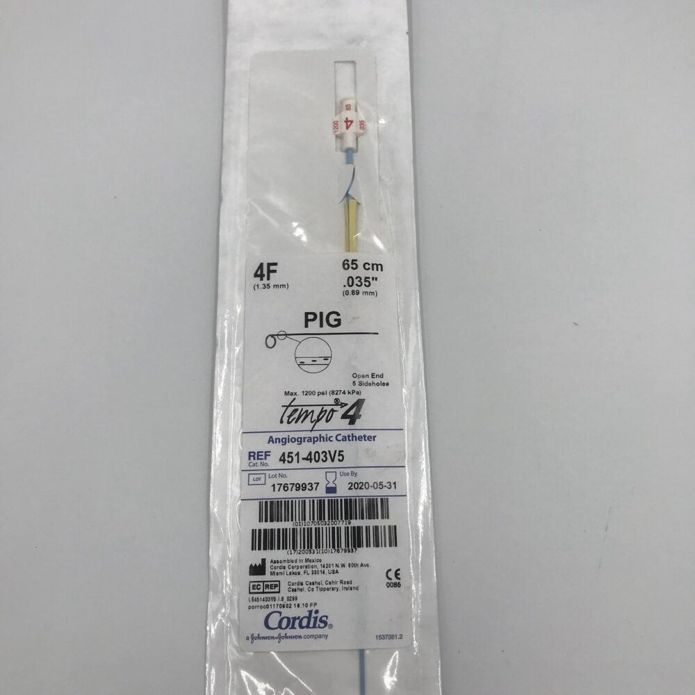 Cordis 451-403V5 Pig Tempo 4 Angiographic Catheter 4F x 65cm (X) - GB ...