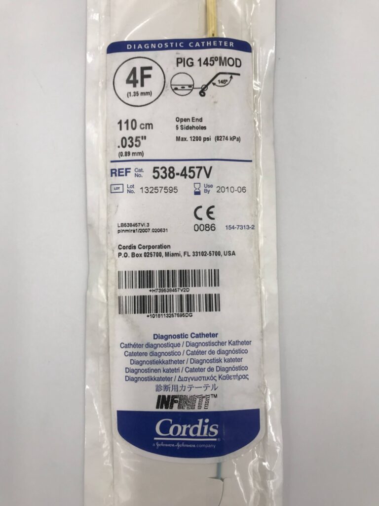 CORDIS 538-457V Infiniti Diagnostic Catheter PIG 145° MOD 4F (X) - GB ...