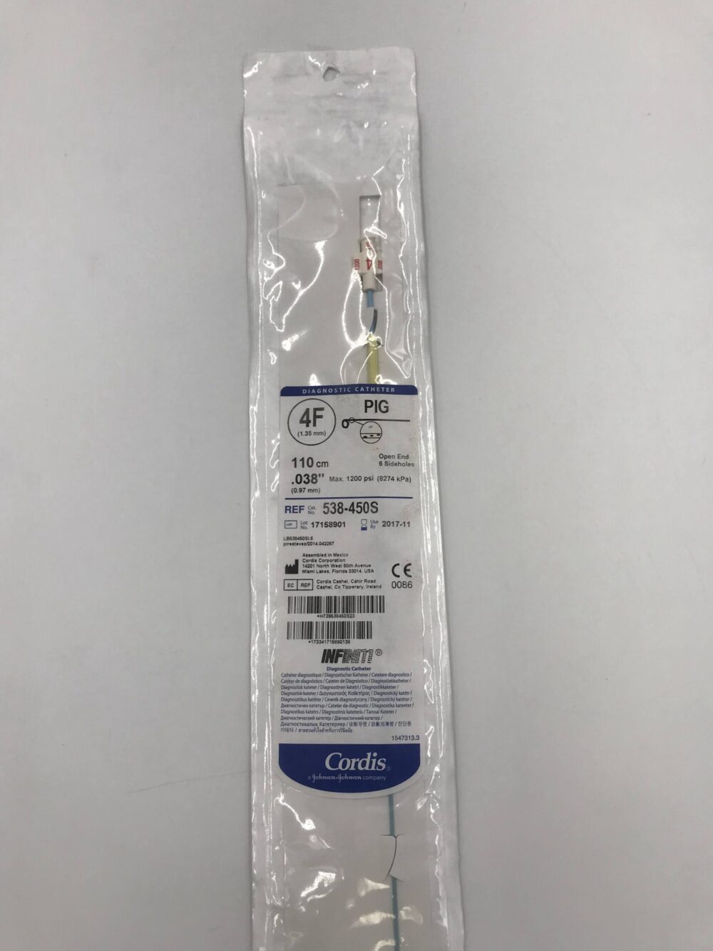 CORDIS 538-450S Infiniti Diagnostic Catheter PIG 4F 110cm (X) - GB TECH USA