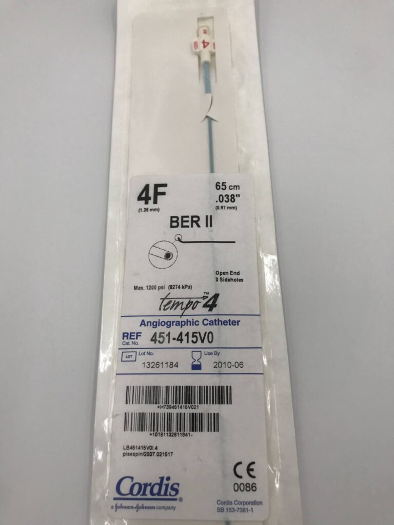 CORDIS 451-415V0 Tempo4 Angiographic Catheter BER II 4F 65cm (X) - GB ...