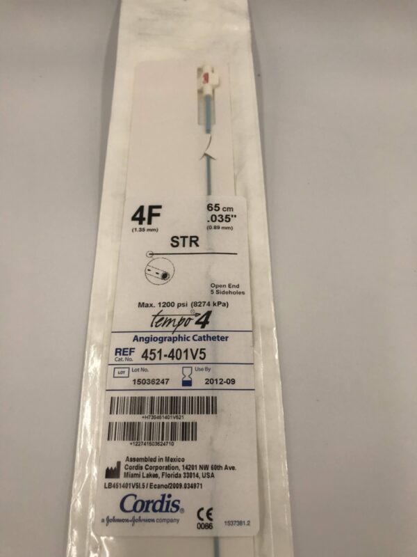 CORDIS 451-401V5 Tempo4 Angiographic Catheter STR 4F 65cm (X) - GB TECH USA