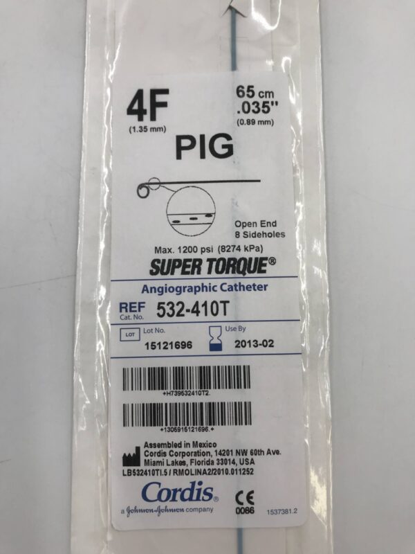 CORDIS 532-410T Super Torque Angiographic Catheter PIG 4F 65cm(X) – GB ...