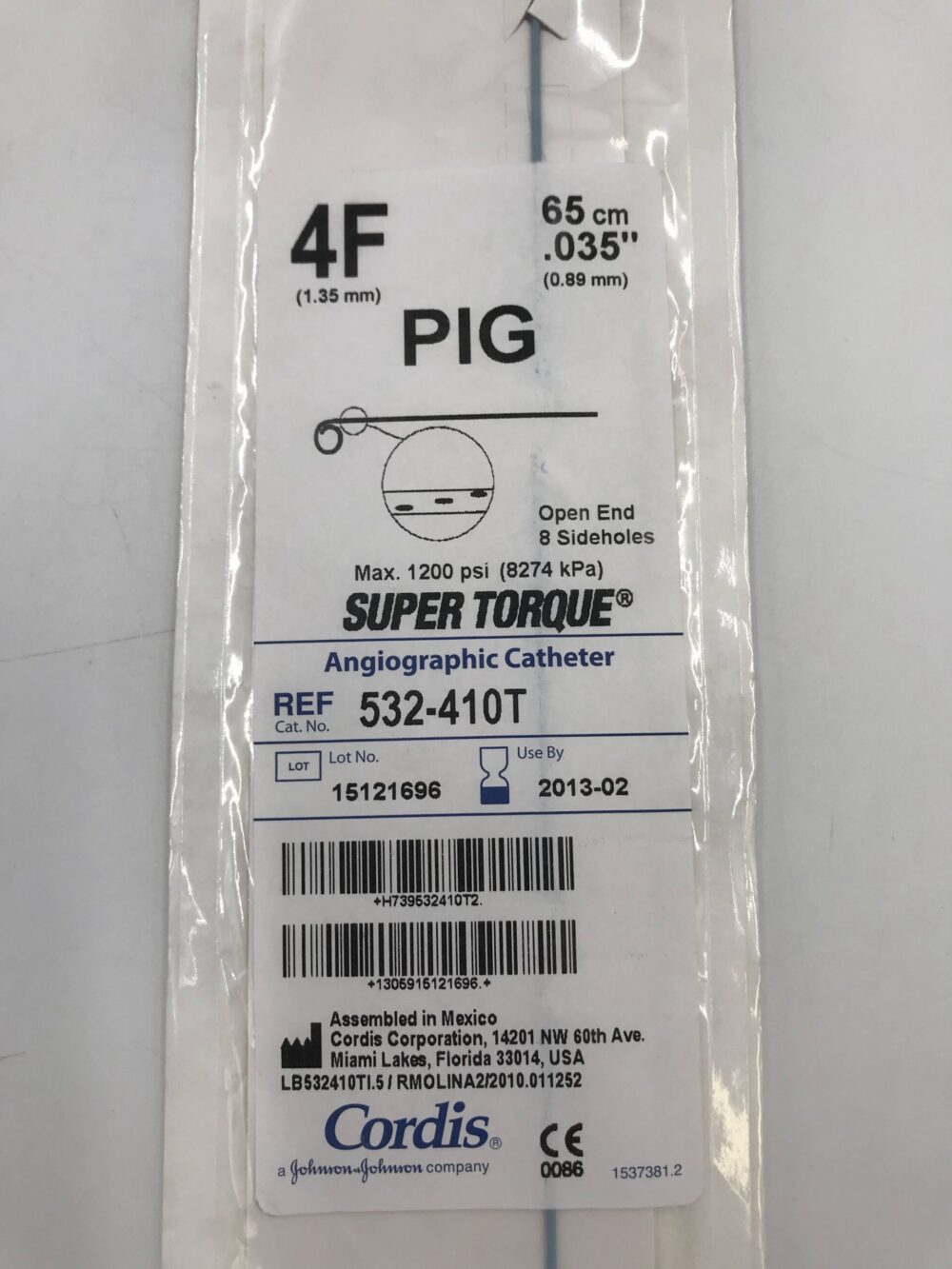 CORDIS 532-410T Super Torque Angiographic Catheter PIG 4F 65cm(X) - GB ...