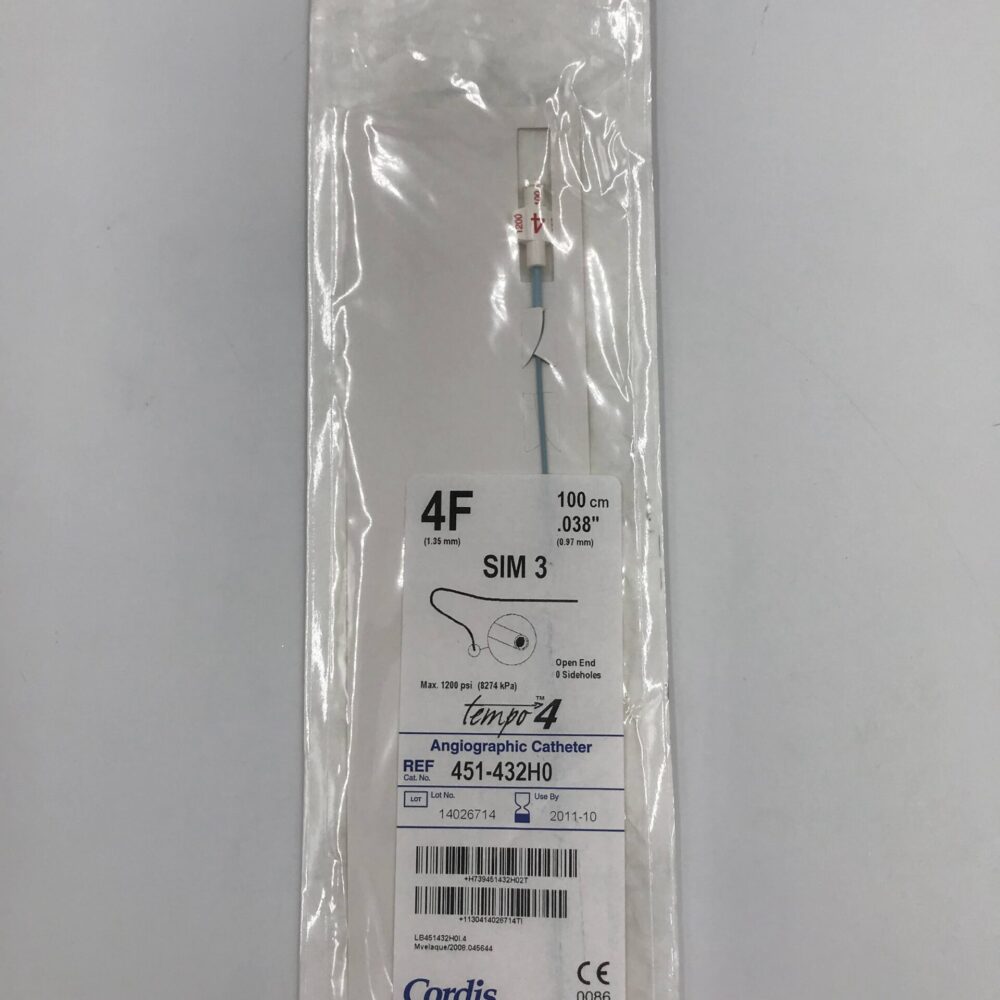 CORDIS 451-435H0 Tempo4 Angiographic Catheter H1 4F 100cm (X) - GB TECH USA