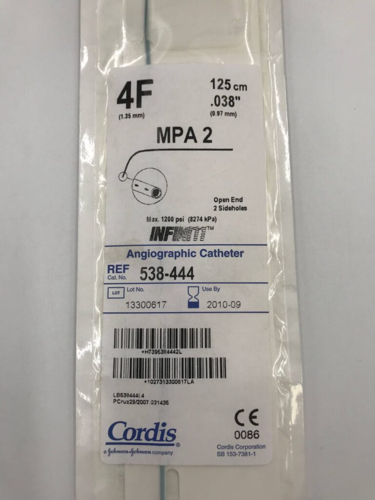 CORDIS 538-444 Infiniti Angiographic Catheter MPA 2 4F 125cm (X) - GB ...