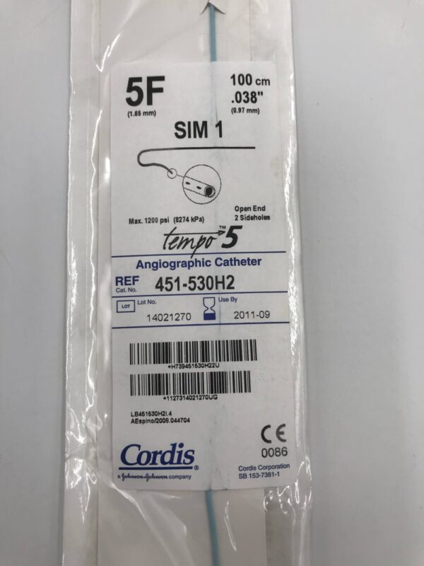 CORDIS 451-530H2 Tempo5 Angiographic Catheter SIM 1 5F 100cm (X) - GB ...