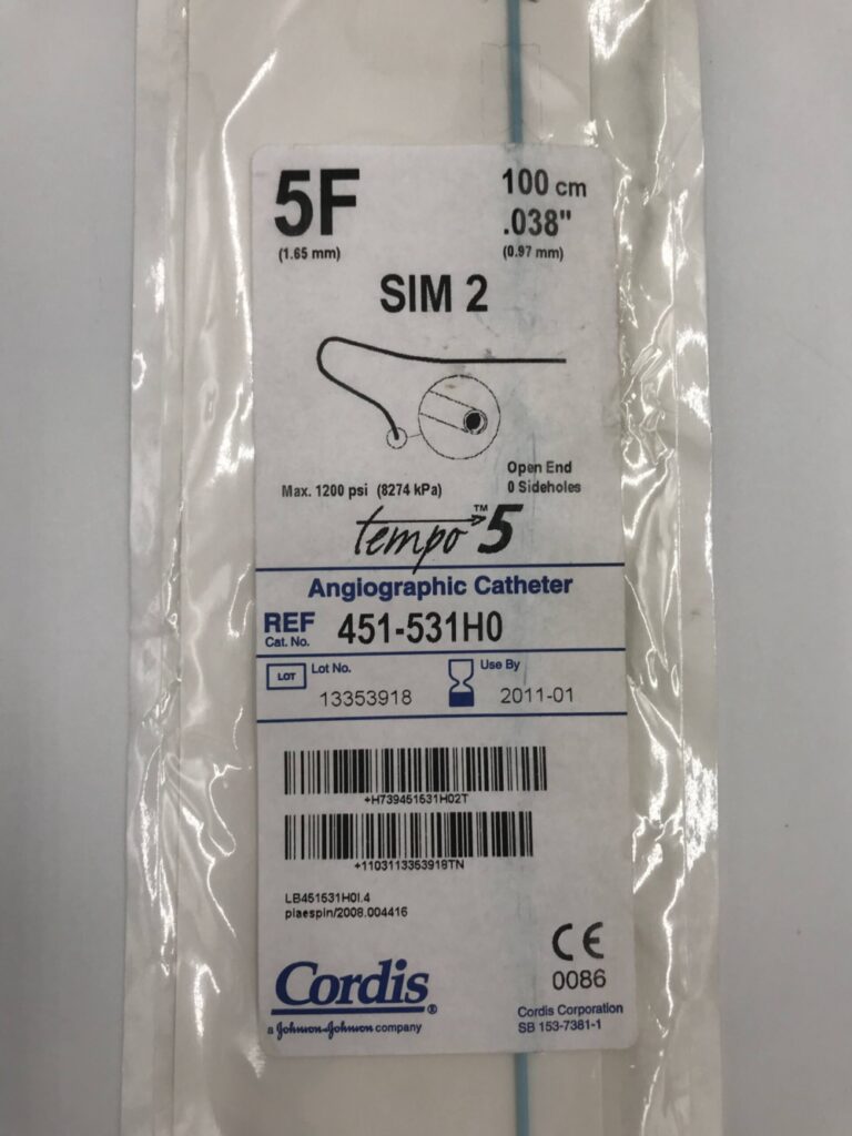 CORDIS 451-531H0 Tempo5 Angiographic Catheter SIM 2 5F 100cm (X) - GB TECH USA