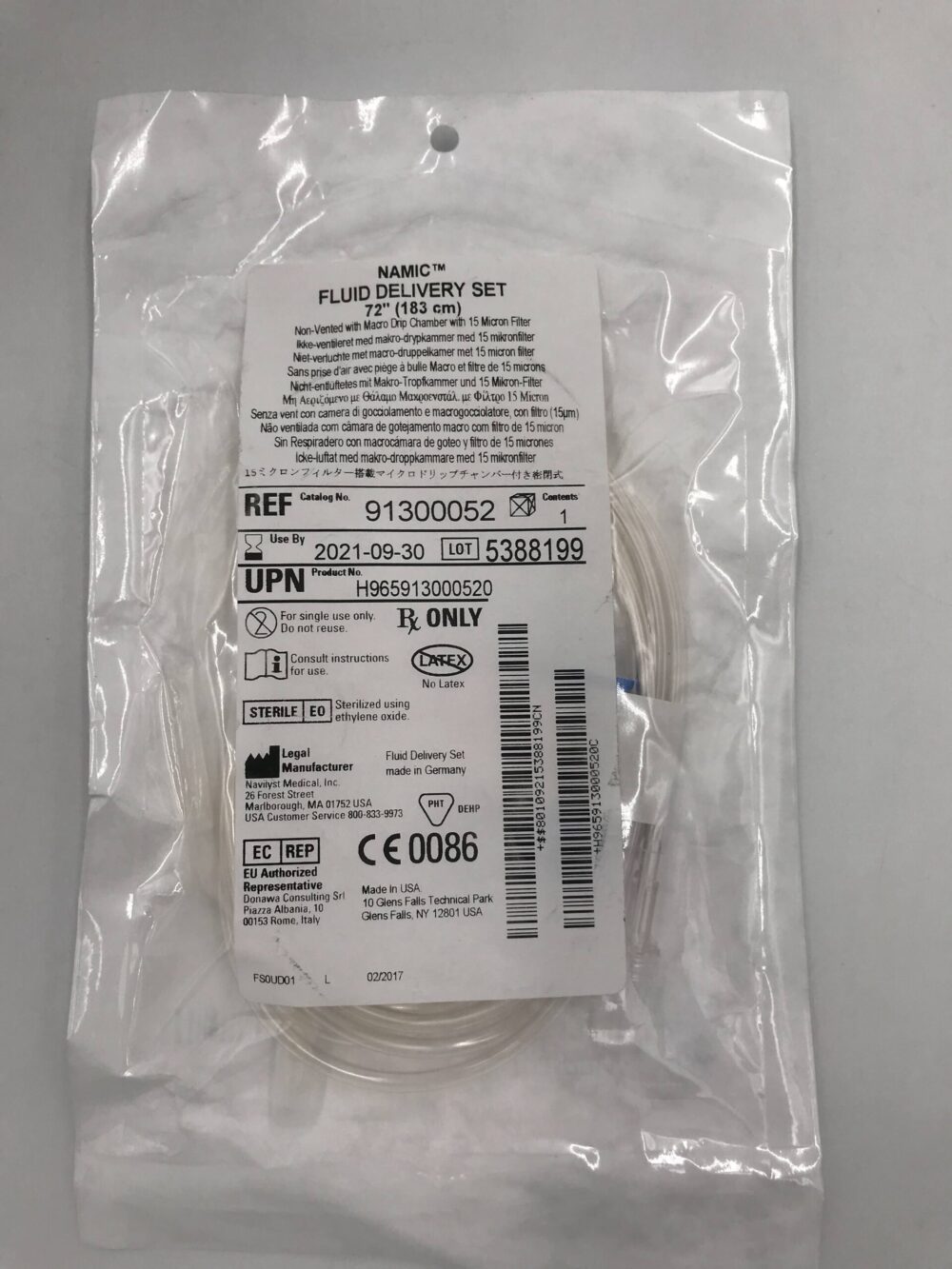 Navilyst Medical 91300052 Fluid Delivery Set 72″ (183cm) (X) – GB TECH USA