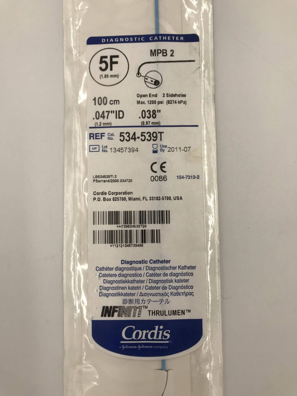 CORDIS 534-539T Infiniti Diagnostic Catheter MPB2 5F (X) – GB TECH USA