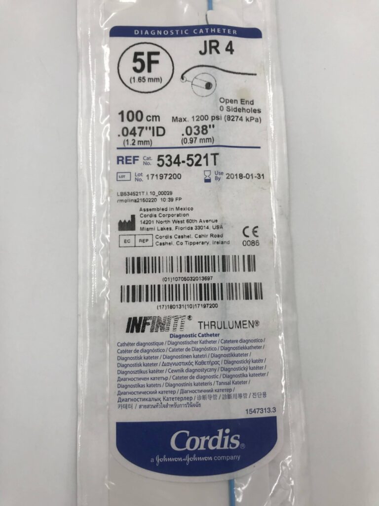 CORDIS 534-521T Infiniti Diagnostic Catheter JR4 5F (X) - GB TECH USA
