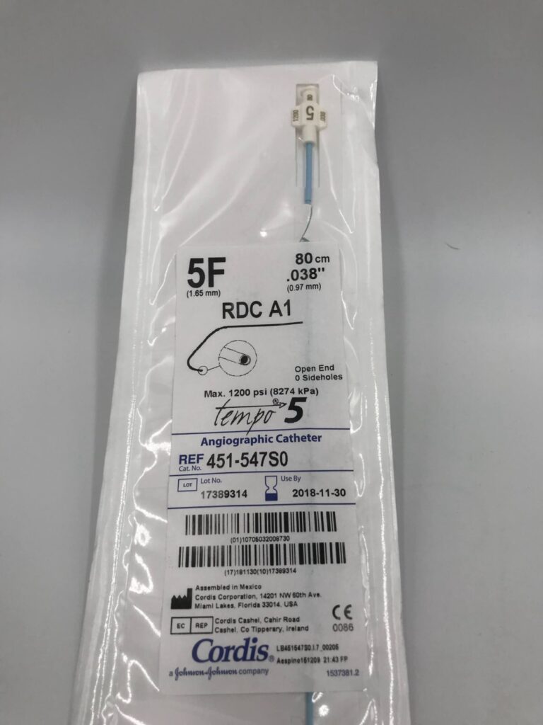 CORDIS 451-547S0 Tempo5 Angiographic Catheter RDC A1 5F (X) - GB TECH USA