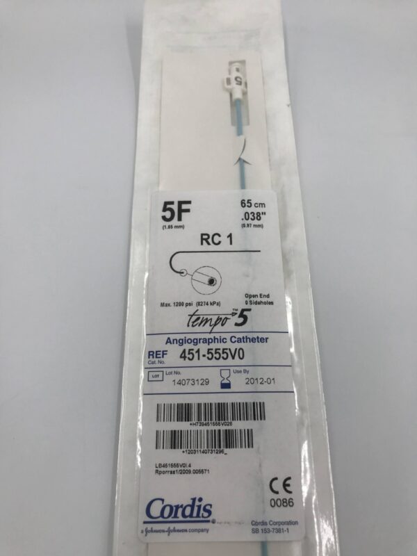 CORDIS 451-555V0 Tempo5 Angiographic Catheter RC 5F 65cm (X) - GB TECH USA