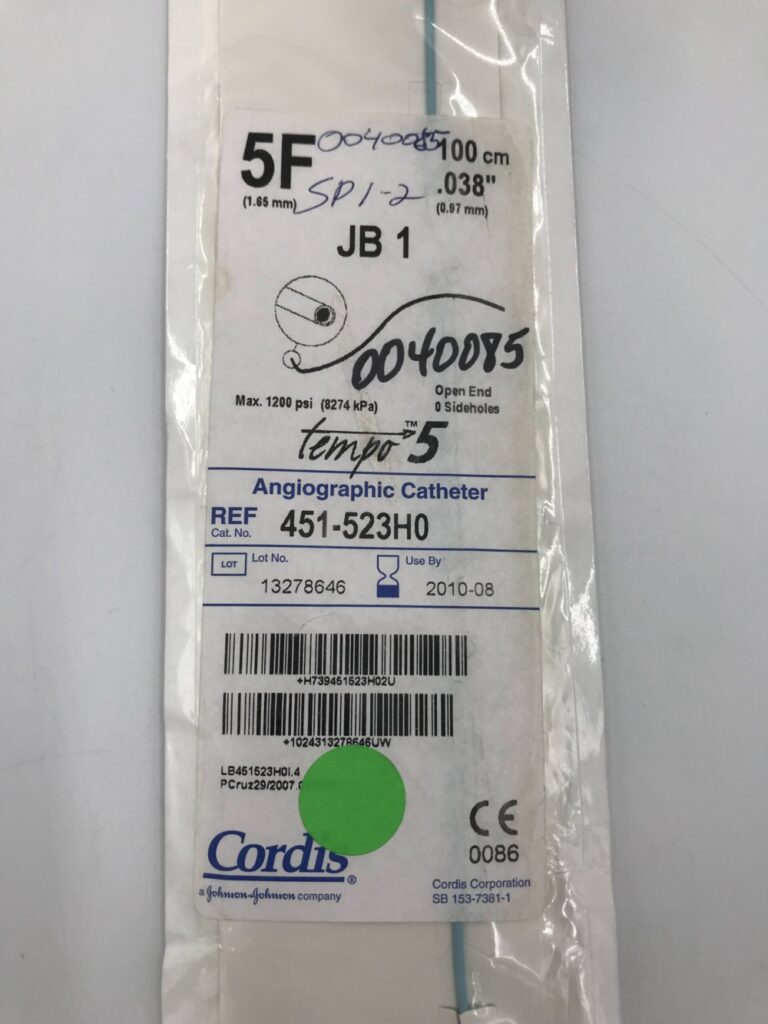 CORDIS 451-523H0 Tempo5 Angiographic Catheter JB1 5F (X) - GB TECH USA