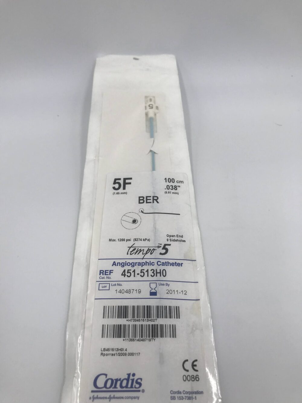 CORDIS 451-513H0 Tempo5 Angiographic Catheter BER 5F (X) - GB TECH USA