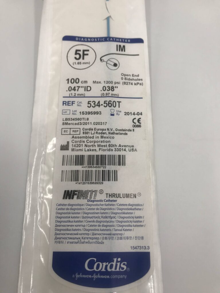 CORDIS 534-560T Infiniti Diagnostic Catheter IM 5F 100cm (X) – GB TECH USA