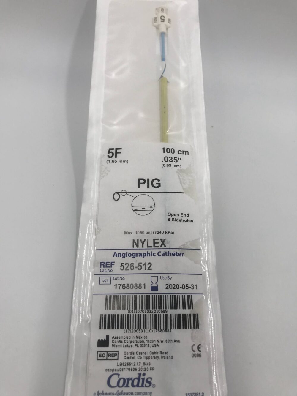 CORDIS 526-512 NYLEX Angiographic Catheter PIG 5F (X) - GB TECH USA