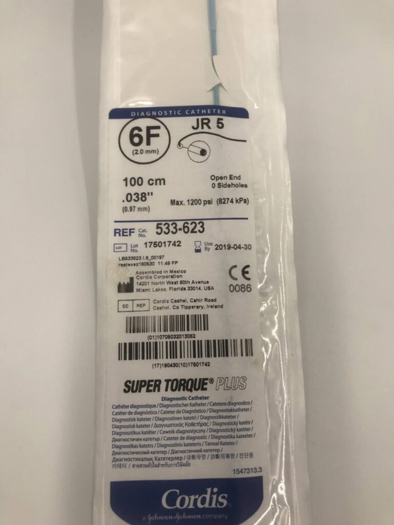 Cordis 533-623 Super Torque Plus Diagnostics Catheter JR 5 6F (X) - GB ...