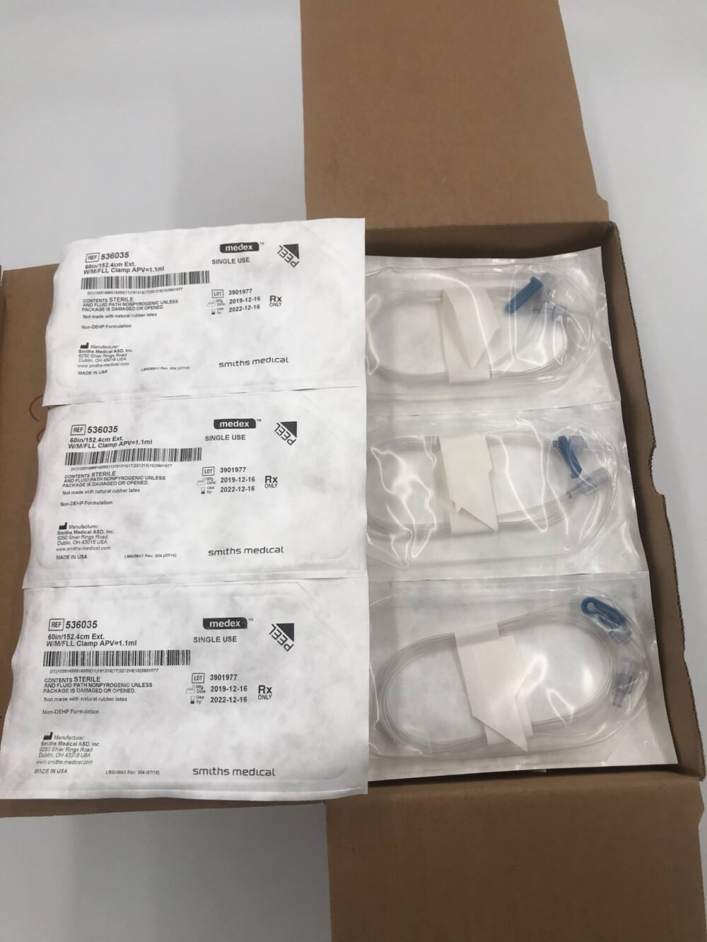 Smiths Medical 536035 60in/152.4cm Ext. W/M/FLL Clamp APV=1.1ml (48 ...