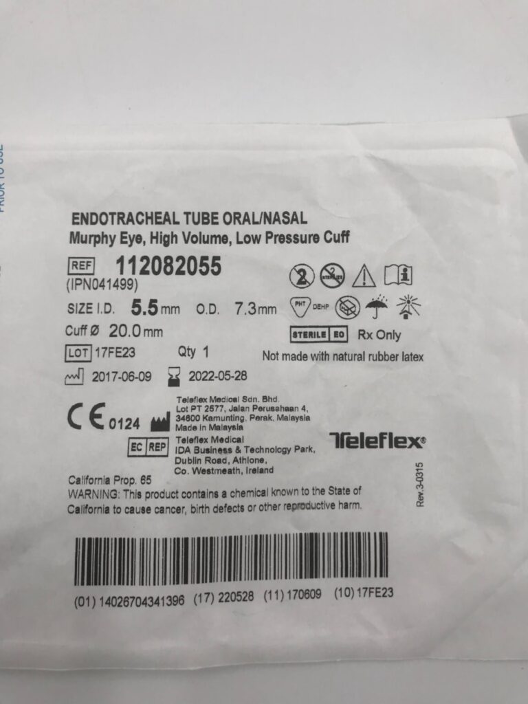 Teleflex 112082055 Endotracheal Tube Oral/Nasal Murphy Eye, High Volume ...