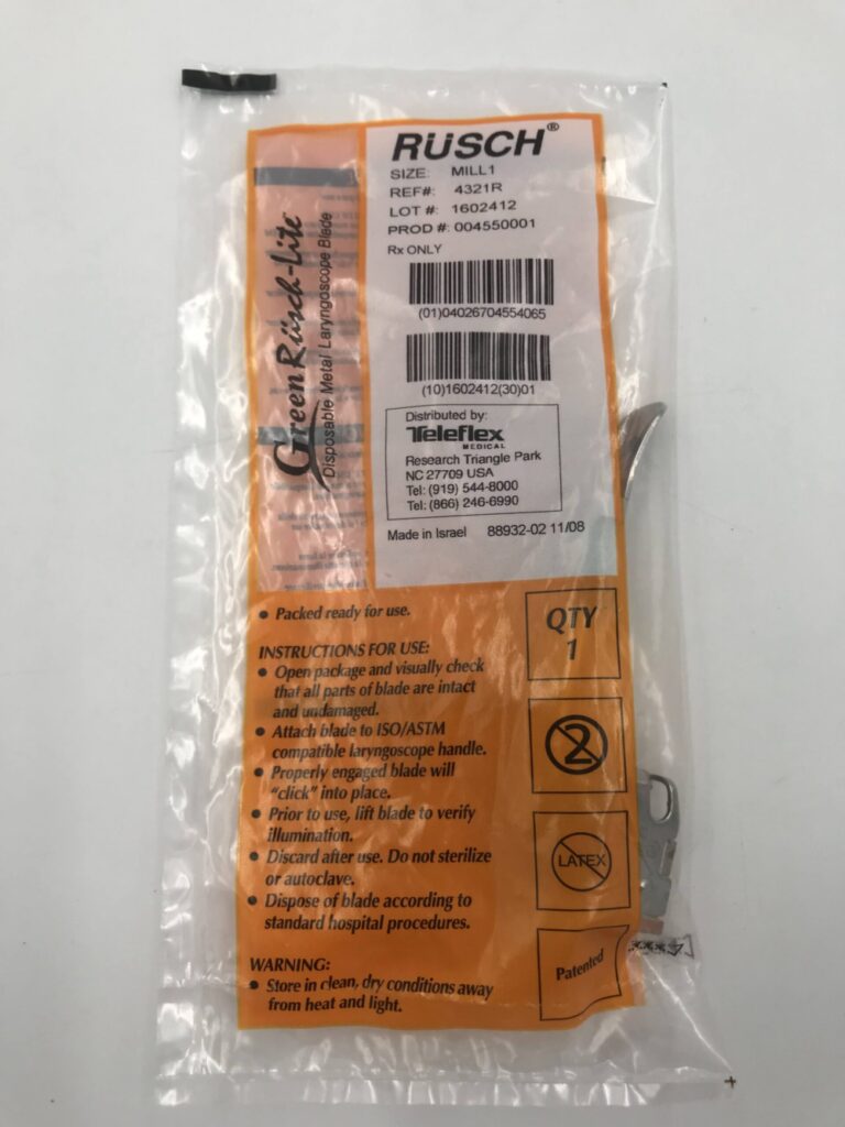 TELEFLEX 4321R Rusch Green Lite Disposable Metal Laryngoscope Blade ...