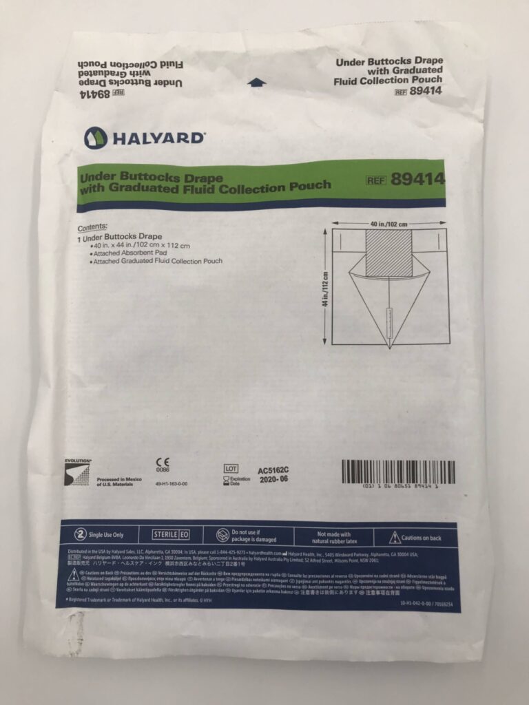HALYARD 89414 Under Buttocks Drape w/ Graduated Fluid Collection Pouch ...