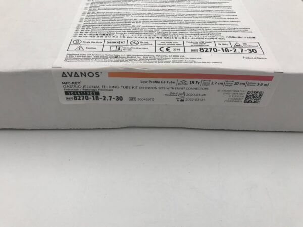 AVANOS 8270-18-2.7-30 MIC-KEY Gastric-Jejunal Feeding Tube Kit ...