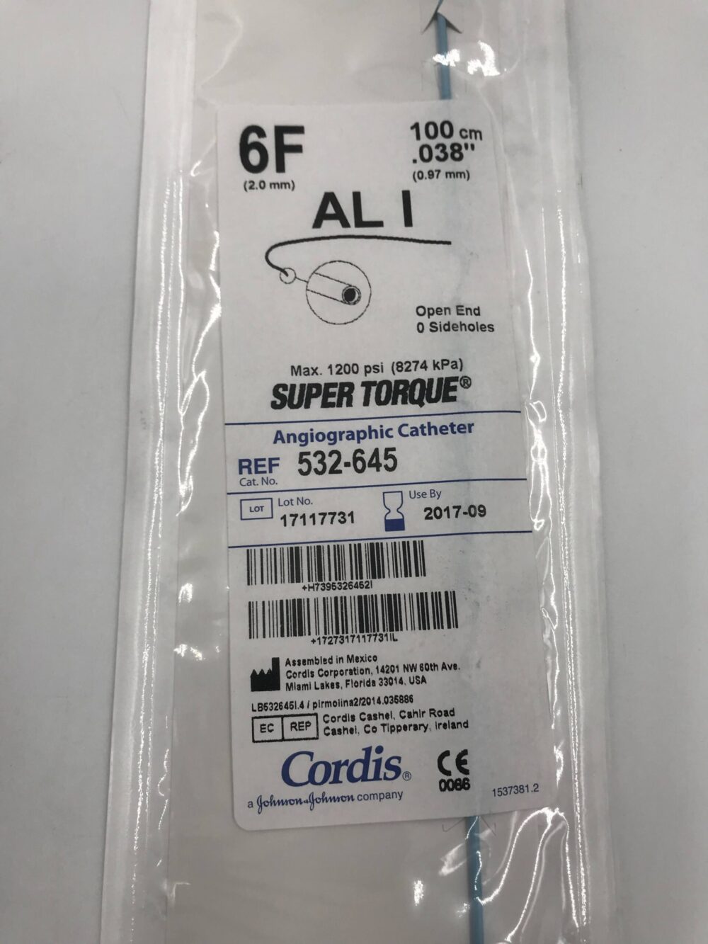 CORDIS 532-645 Super Torque Angiographic Catheter AL I 6F (X) - GB TECH USA