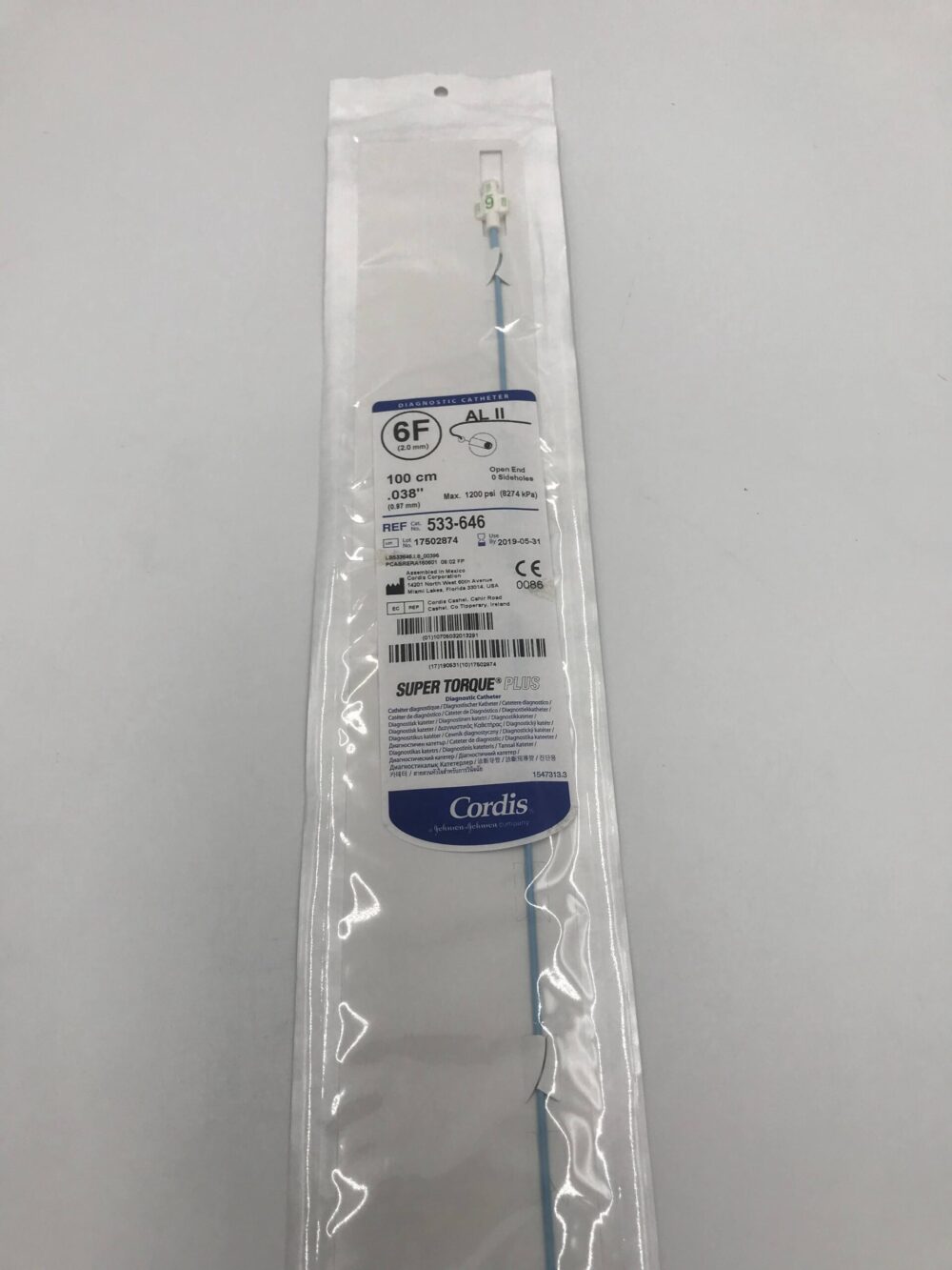CORDIS 533-646 Super Torque Plus Diagnostic Catheter AL II 6F (X) – GB ...