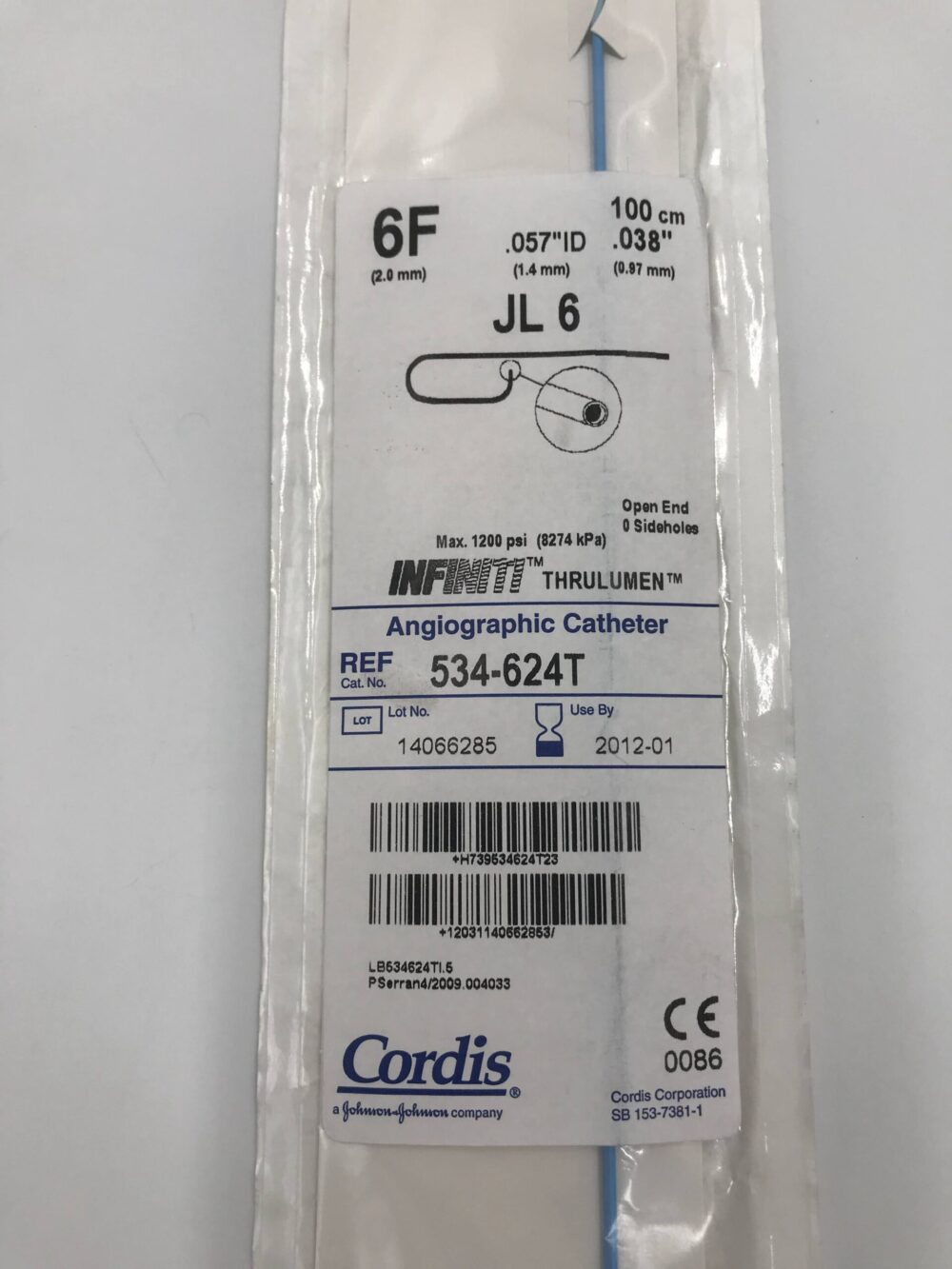 CORDIS 532-624 SuperTorque Angiographic Catheter JL6 6F (X) - GB TECH USA