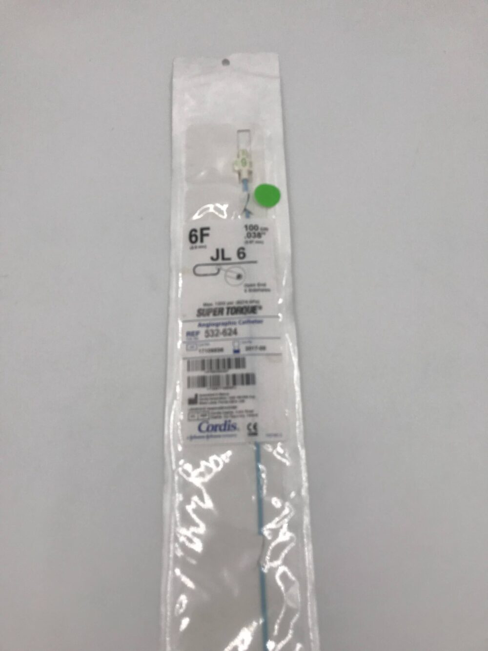 CORDIS 534-624 Super Torque Angiographic Catheter JL6 6F (X) - GB TECH USA