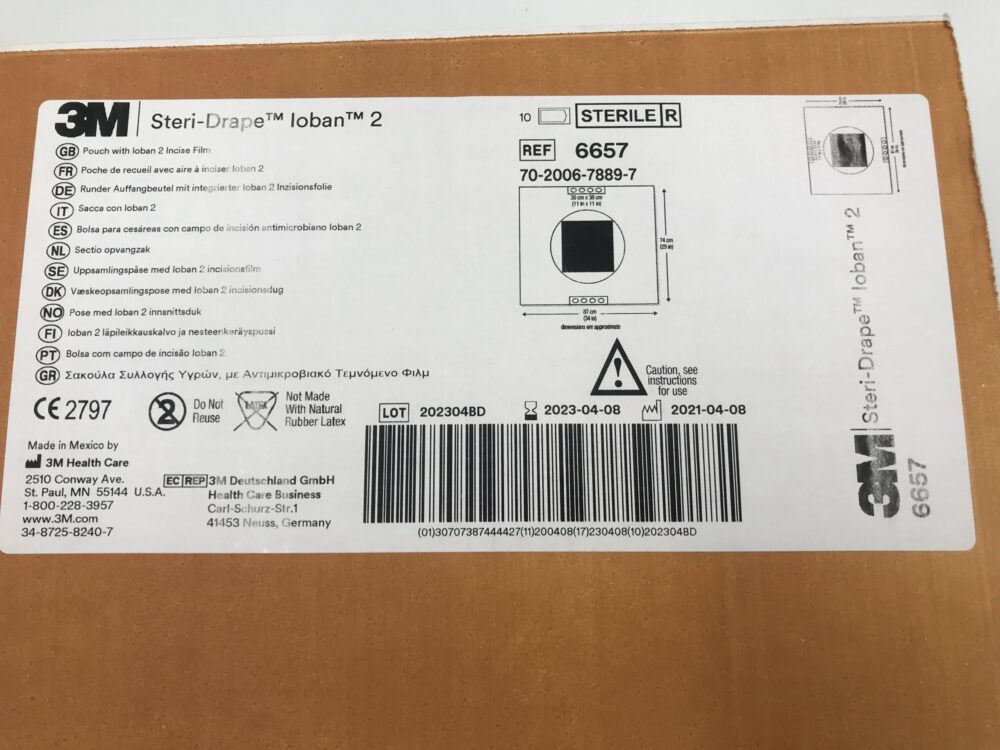 3M 6657 Steri-Drape Ioban 2 30cm x 30cm (10/Box) (X) - GB TECH USA