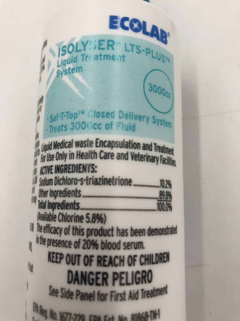 Ecolab LTSP3000 Isolyser Lts-Plus Liquid Treatment System 3000cc (5 ...