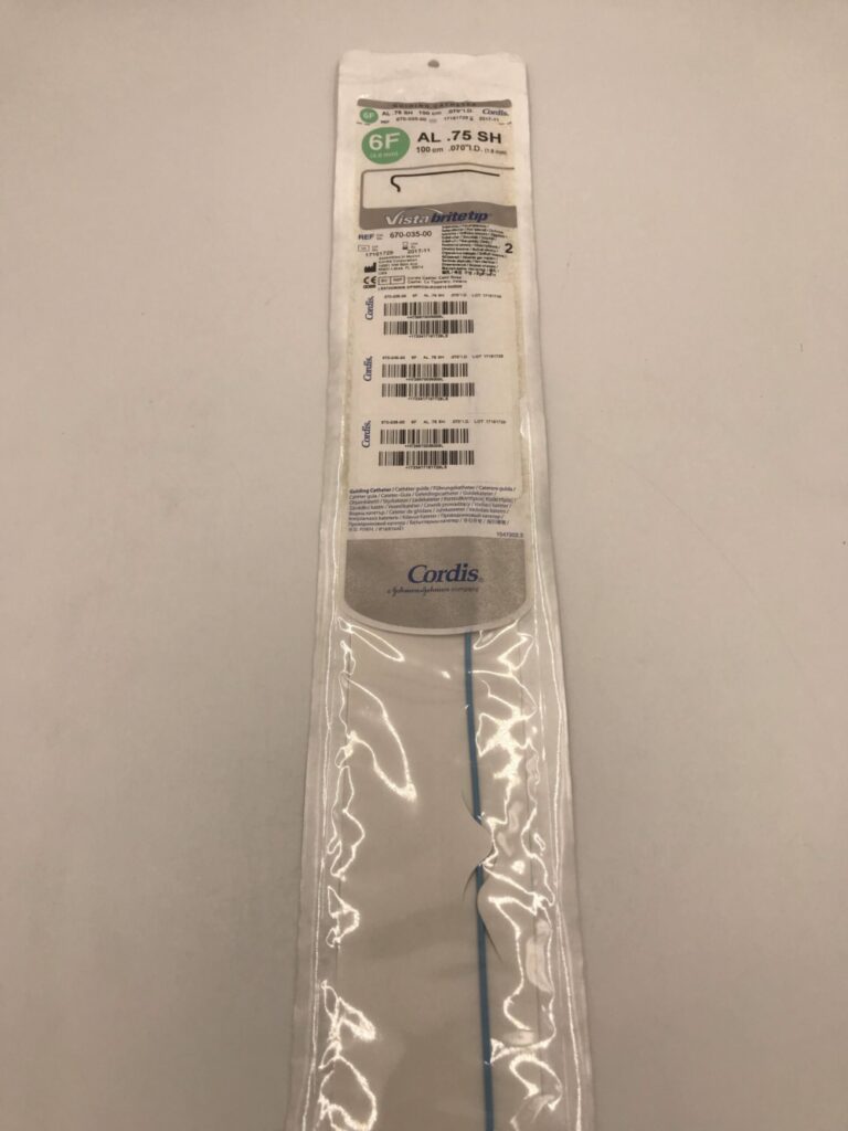 CORDIS 670-035-00 Vista Brite Tip Guiding Catheter AL .75 SH 6F (X ...
